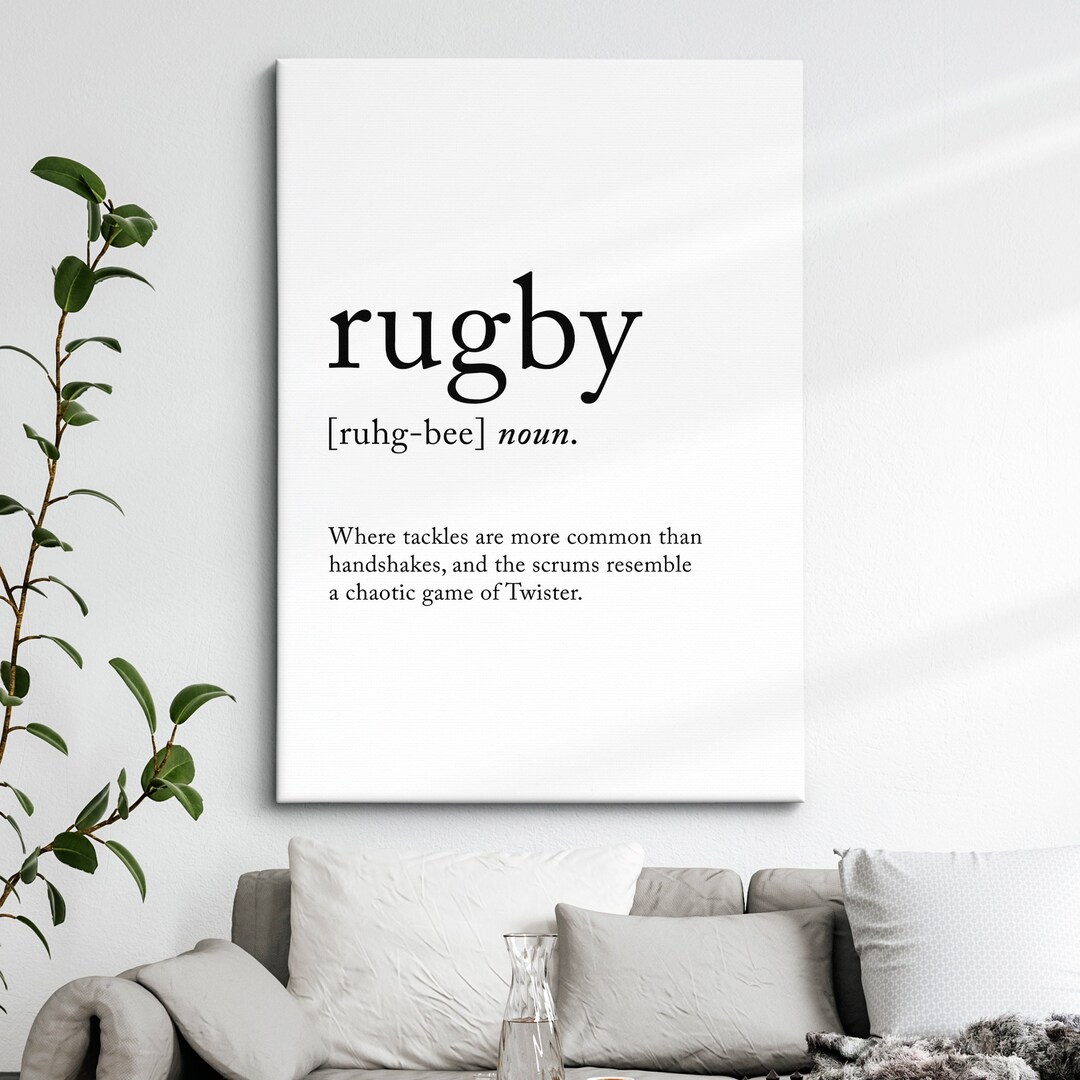 Rugby Definition Dictionary Funny Sports Quote Minimalist Framed Print ...