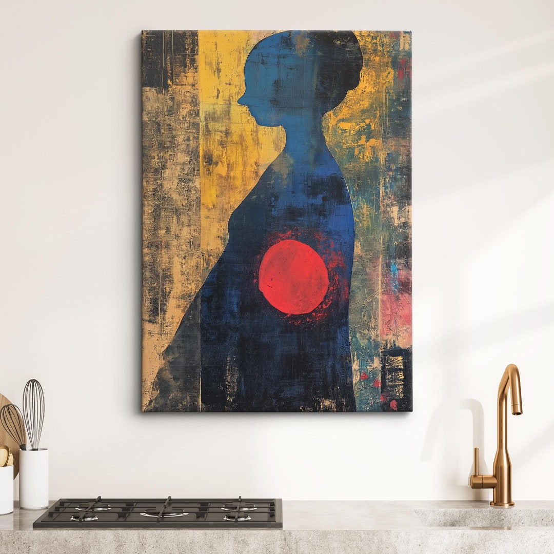 Abstract Outline Figure Woman Portrait Canvas Art - Elegant - Bohemian ...