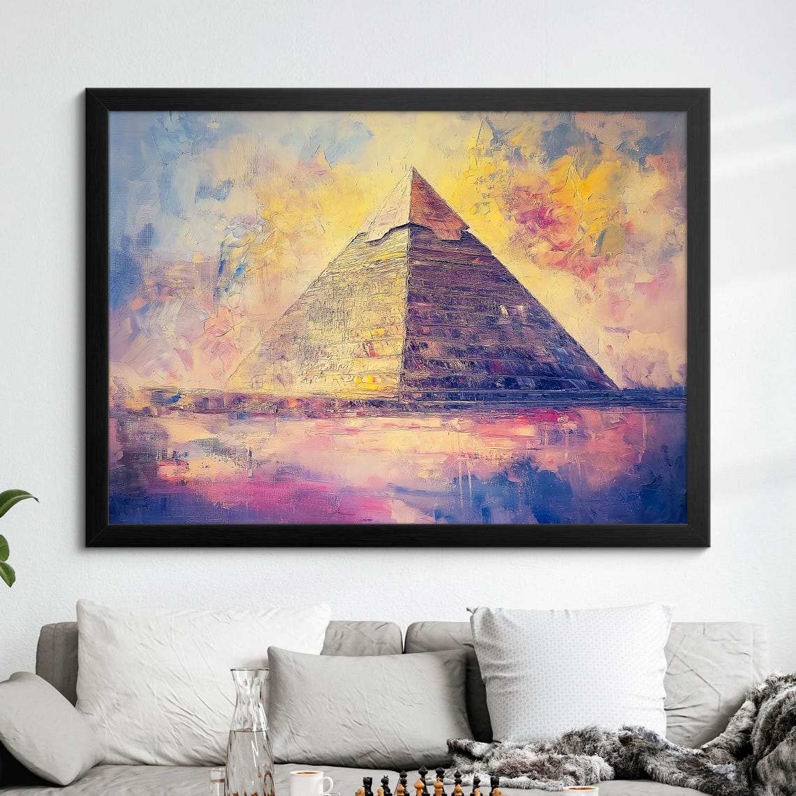 Great Pyramid of Giza Abstract Oil Painting Framed Print & Framed ...