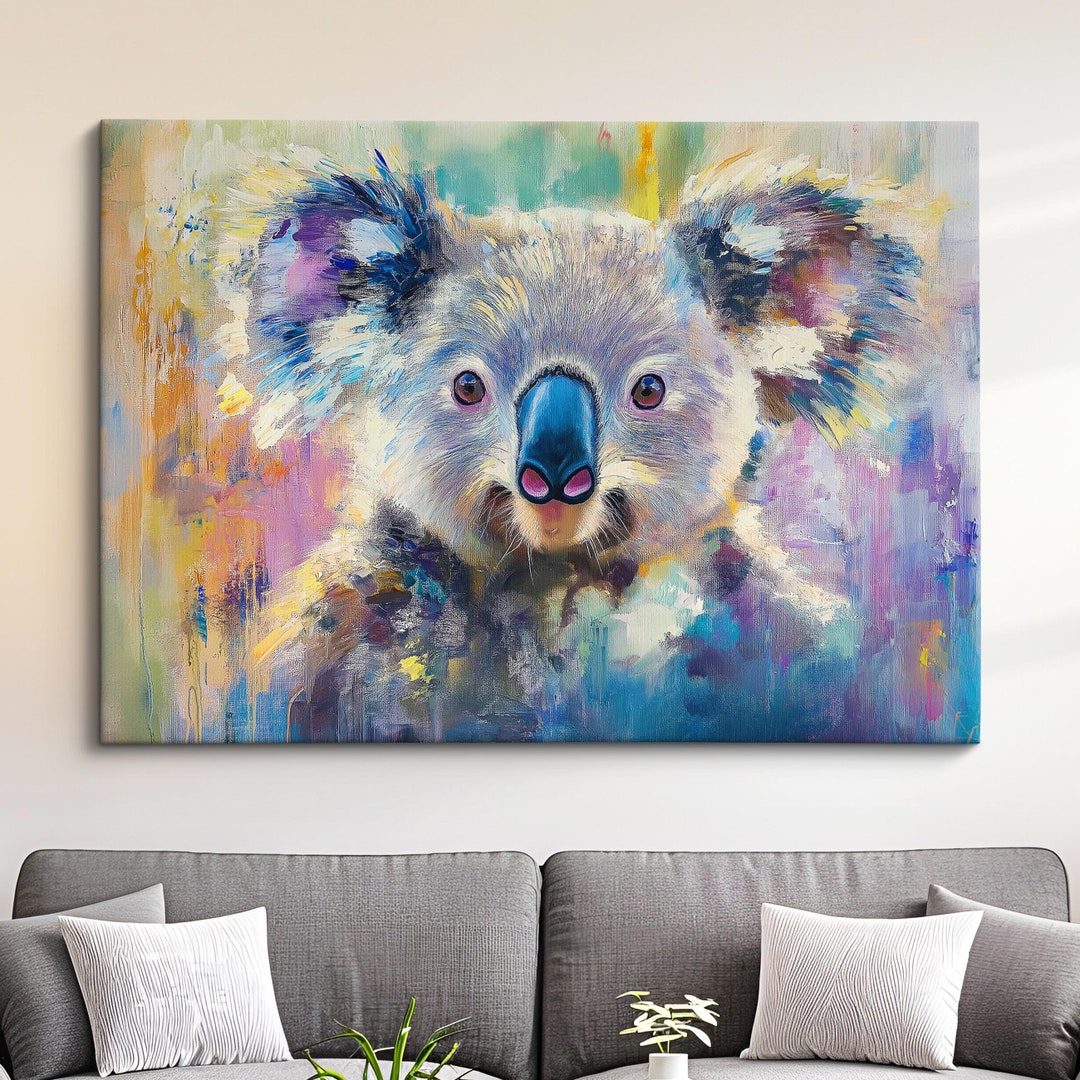 Koala Abstract Oil Painting Framed Print & Framed Canvas Large Sizes ...