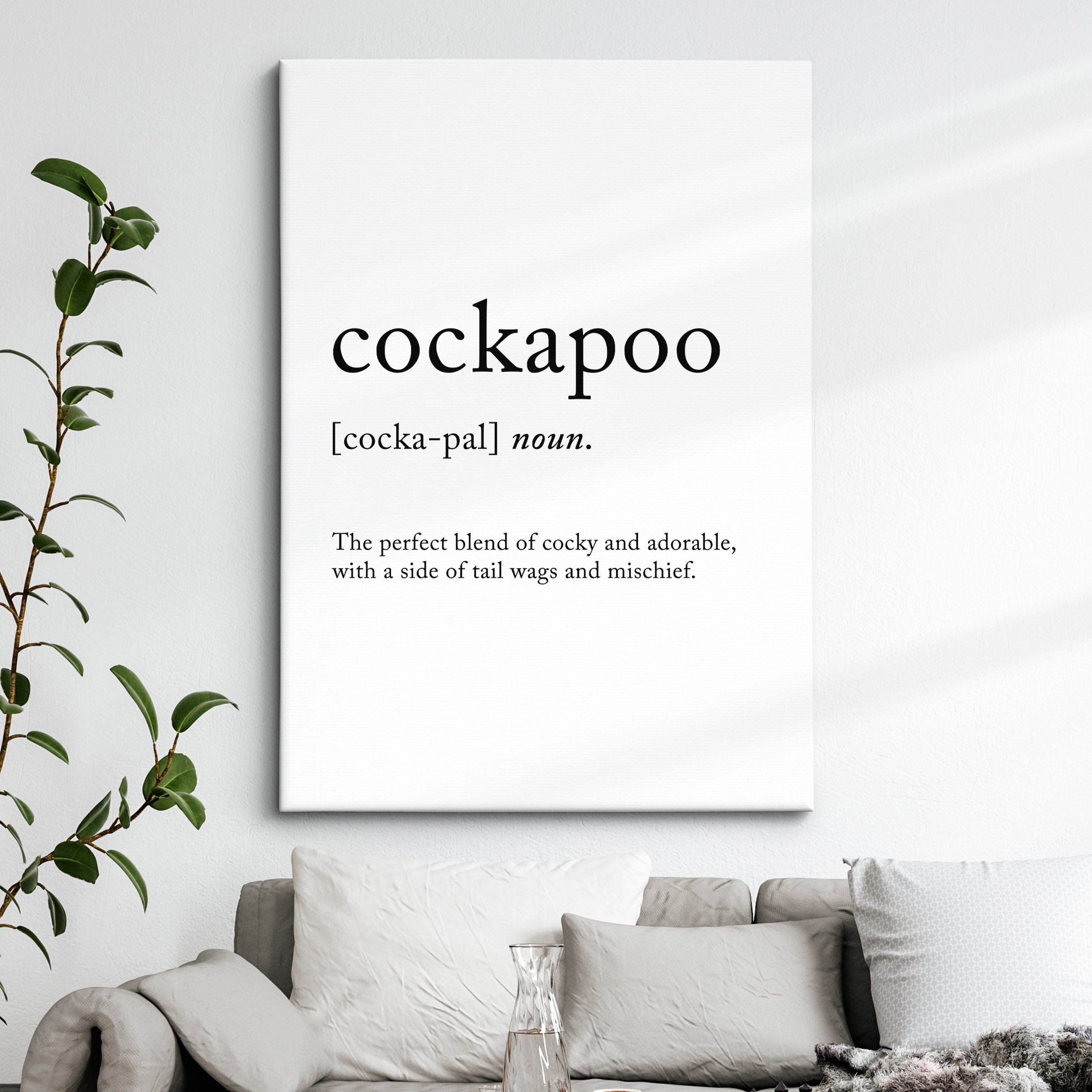 Cockapoo Funny Definition Dictionary Quote Minimalist Framed Print ...