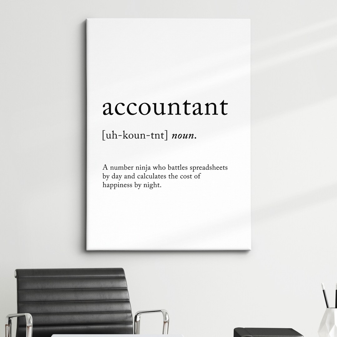 Accountant Funny Definition Dictionary Quote Minimalist Framed Print ...