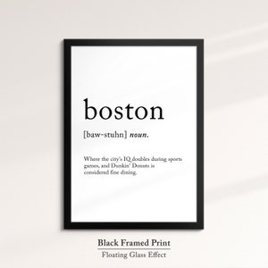 Boston Massachusetts USA Definition Dictionary Funny Quote Minimalist ...