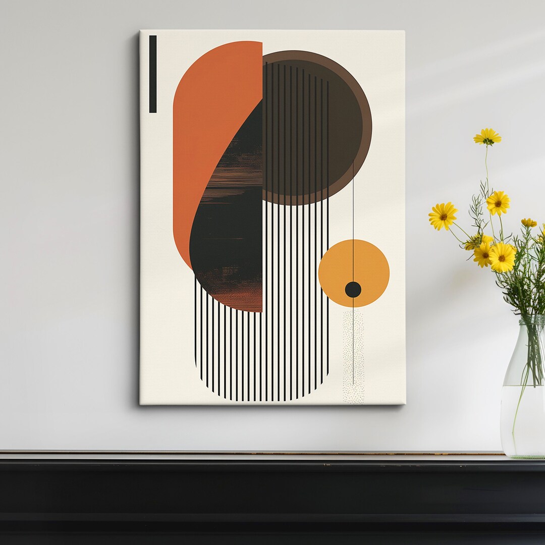 Boho Nordic Shapes Wall Decor Abstract Art Framed Poster Print & Framed ...