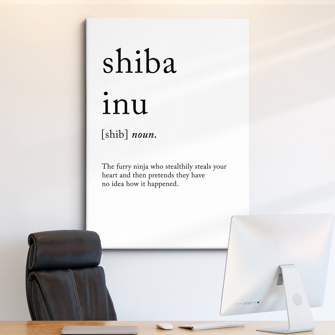 Shiba Inu Funny Definition Dictionary Quote Minimalist Framed Print ...