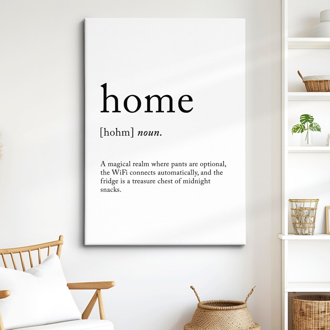 Home Funny Definition Dictionary Quote Minimalist Framed Print & Framed ...