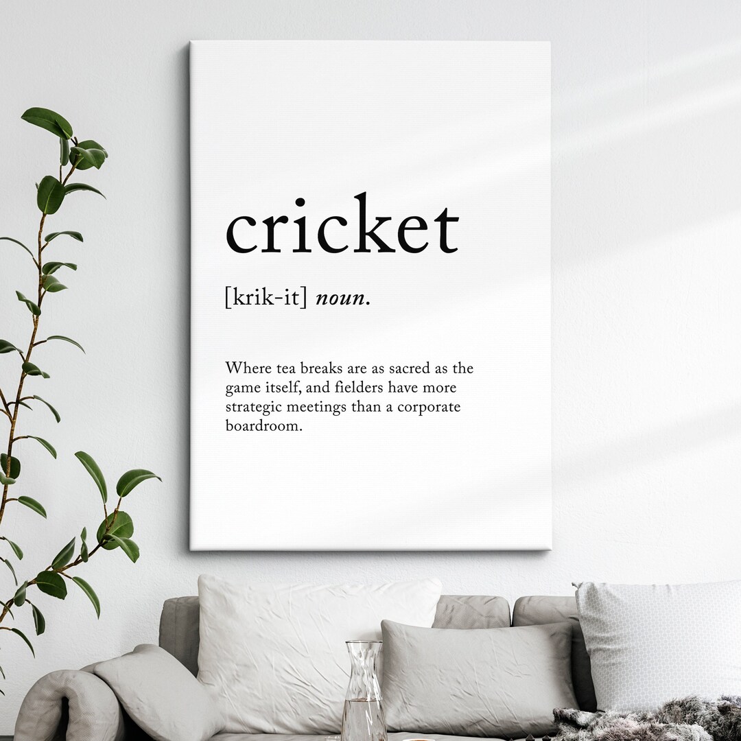 Cricket Definition Dictionary Funny Sports Quote Minimalist Framed ...