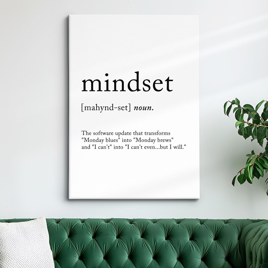 Mindset Funny Definition Dictionary Quote Minimalist Framed Print ...