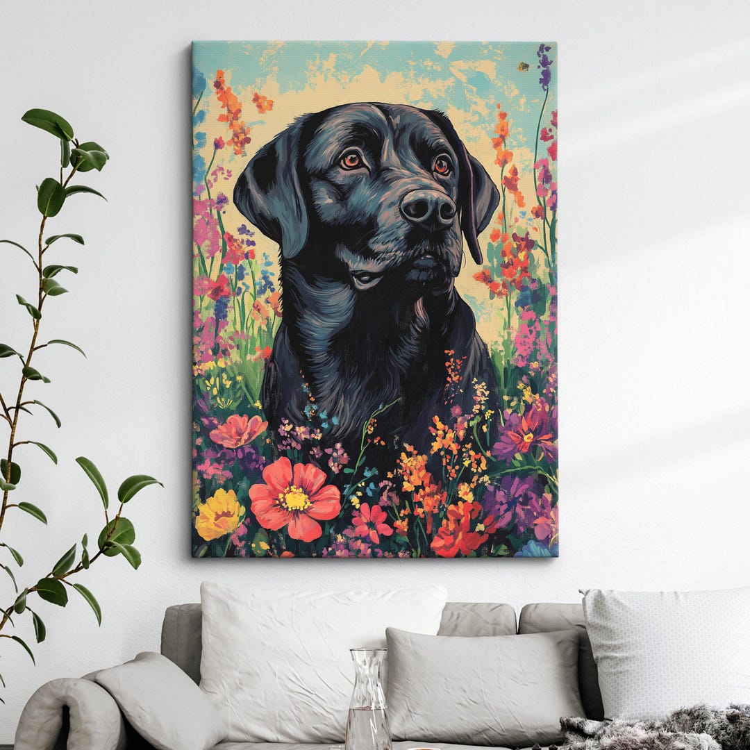 Labrador Retriever Abstract Oil Painting Framed Canvas & Framed Print ...