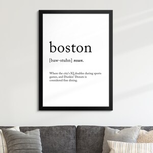 Boston Massachusetts USA Definition Dictionary Funny Quote Minimalist ...