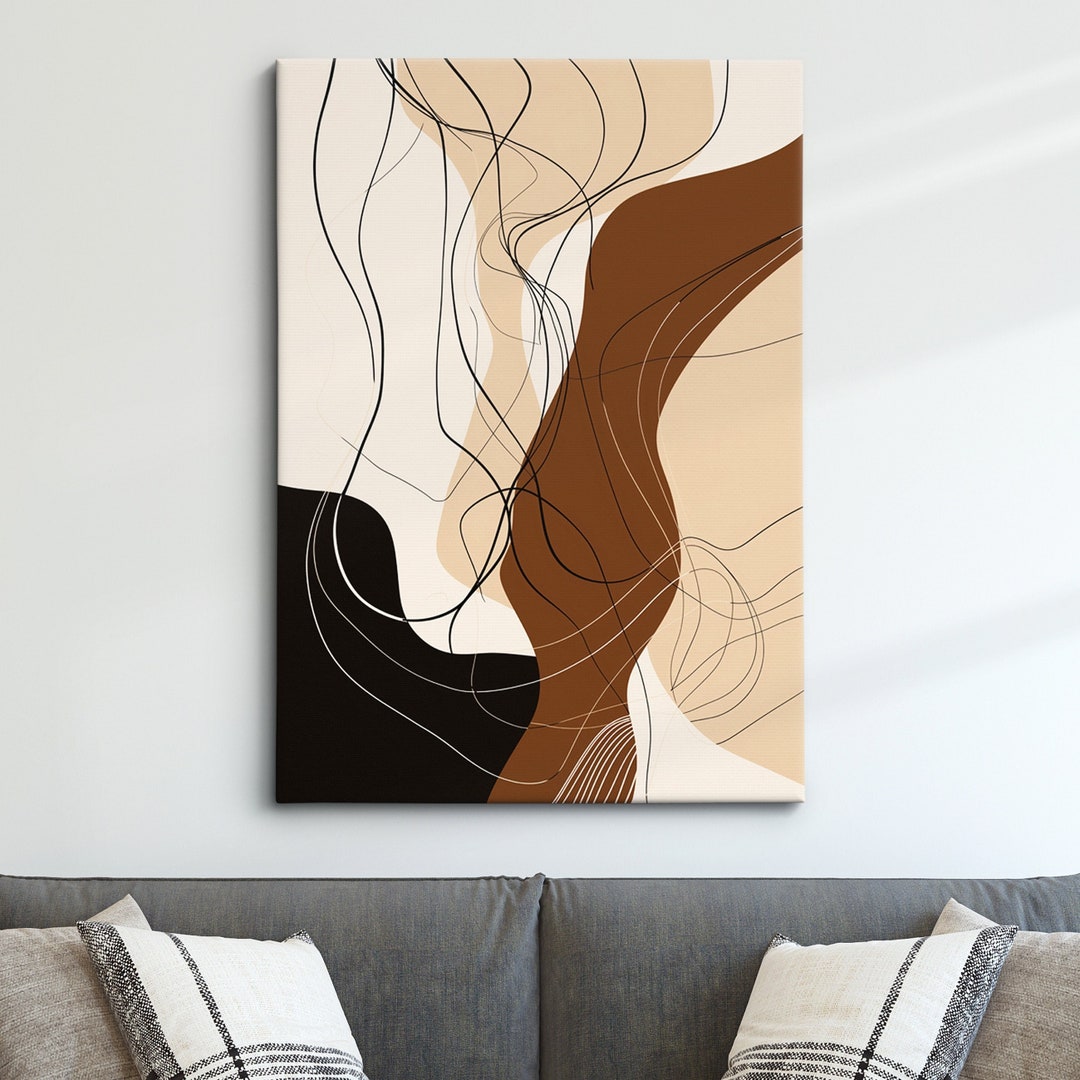 Boho Nordic Shapes Wall Decor Abstract Art Framed Poster Print & Framed ...