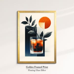 Whisky Beverage Boho Abstract Watercolor Drink Oil Painting Framed ...