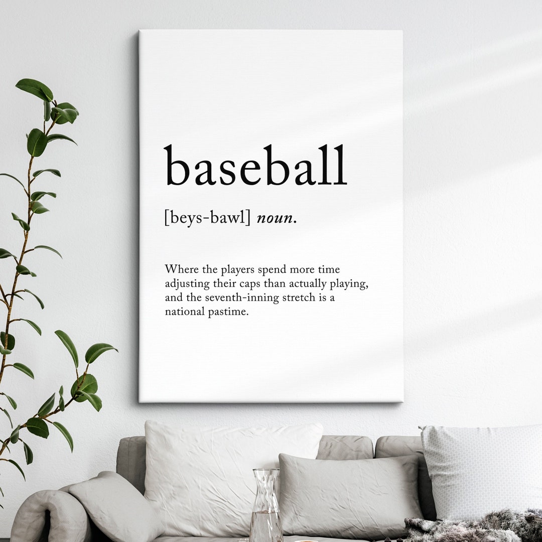 Baseball Definition Dictionary Funny Sports Quote Minimalist Framed ...