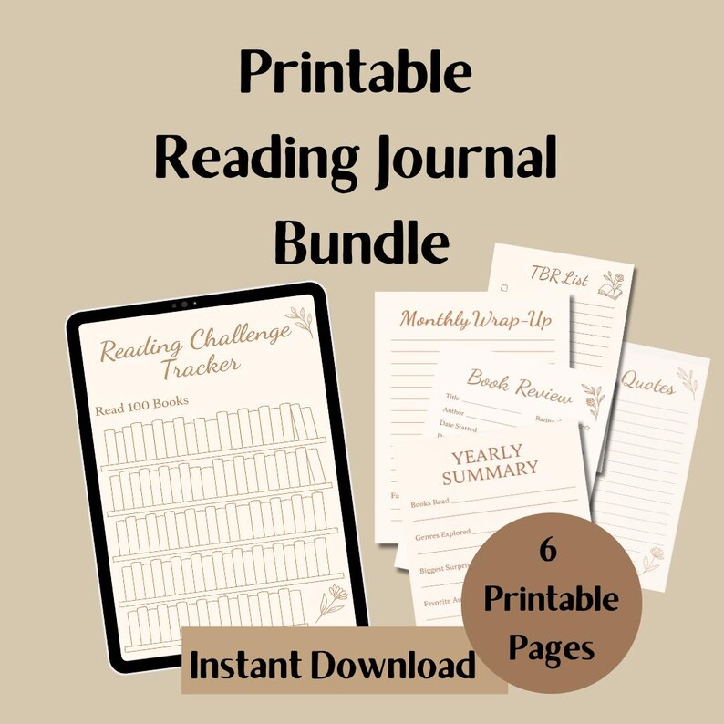 Printable Reading Journal Bundle | Booktok Planner (PDF) - Etsy