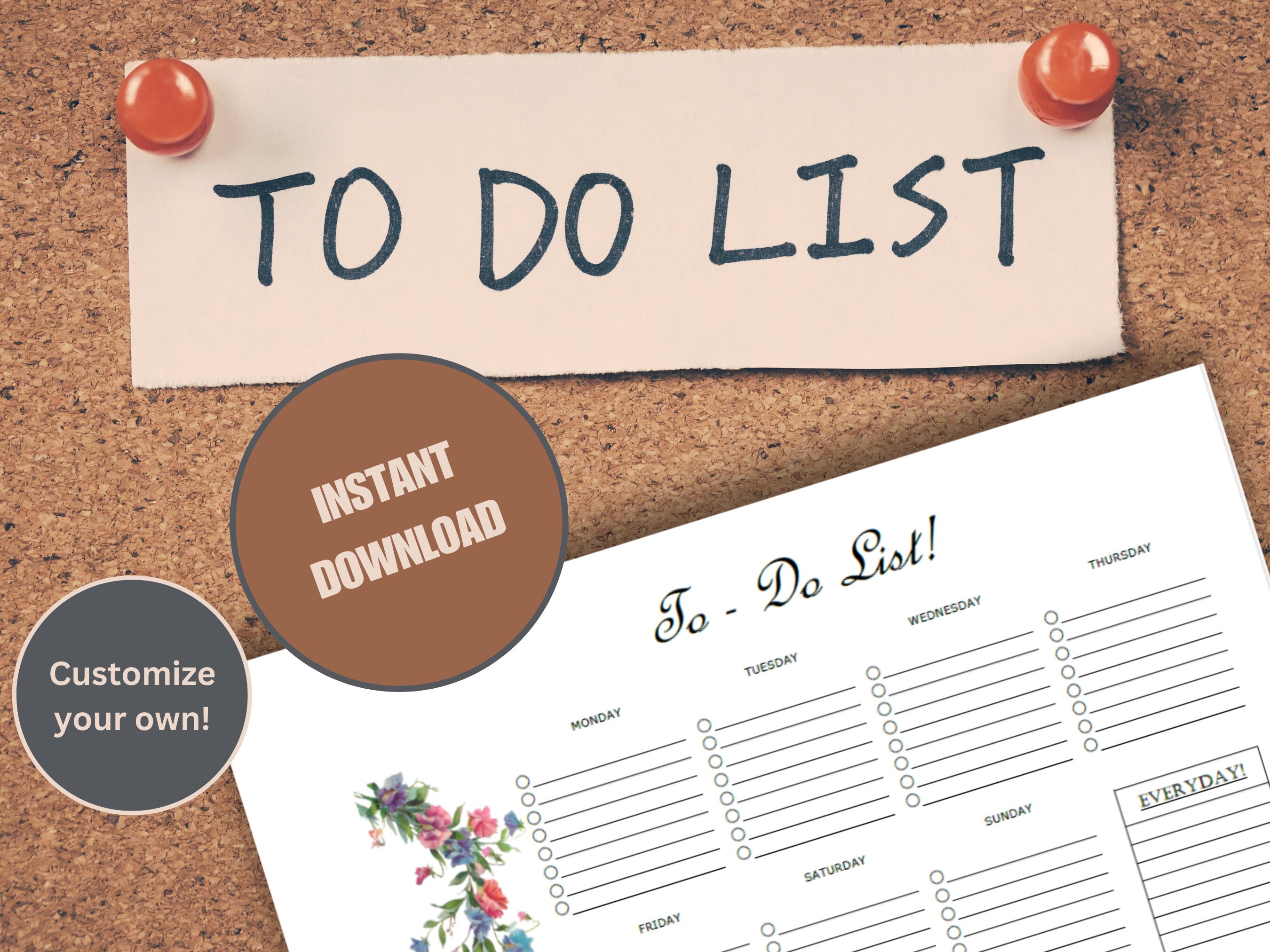 7 Day Weekly To-do List Printable PDF Instant Download Planner - Etsy