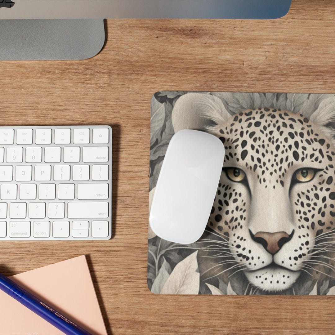 Aesthetic Leopard Mouse Pad 9x8 Leopard Leaf Print Under 20 Gifts Desk ...