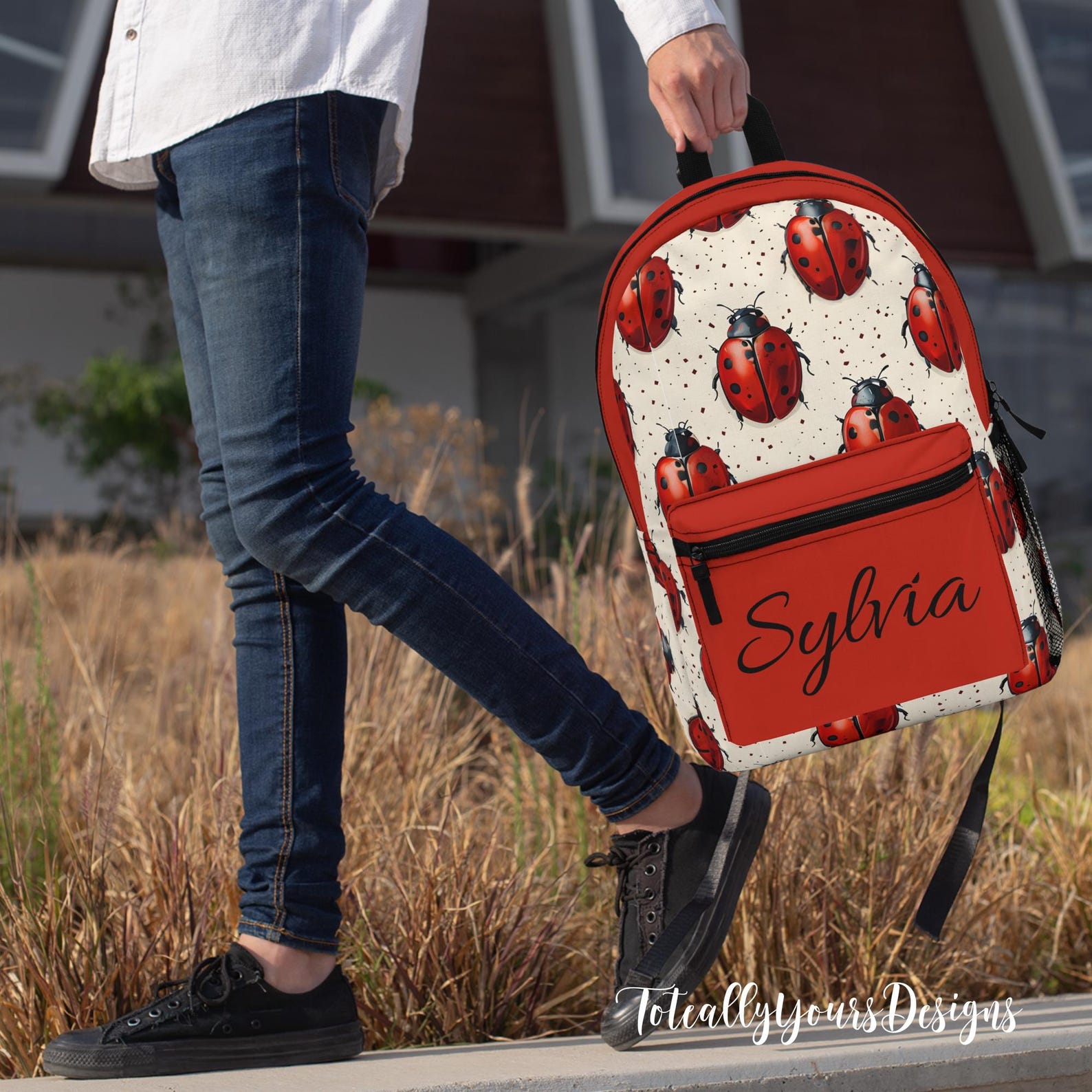 Personalized Ladybug Backpack: Unisex Travel Bag - Etsy
