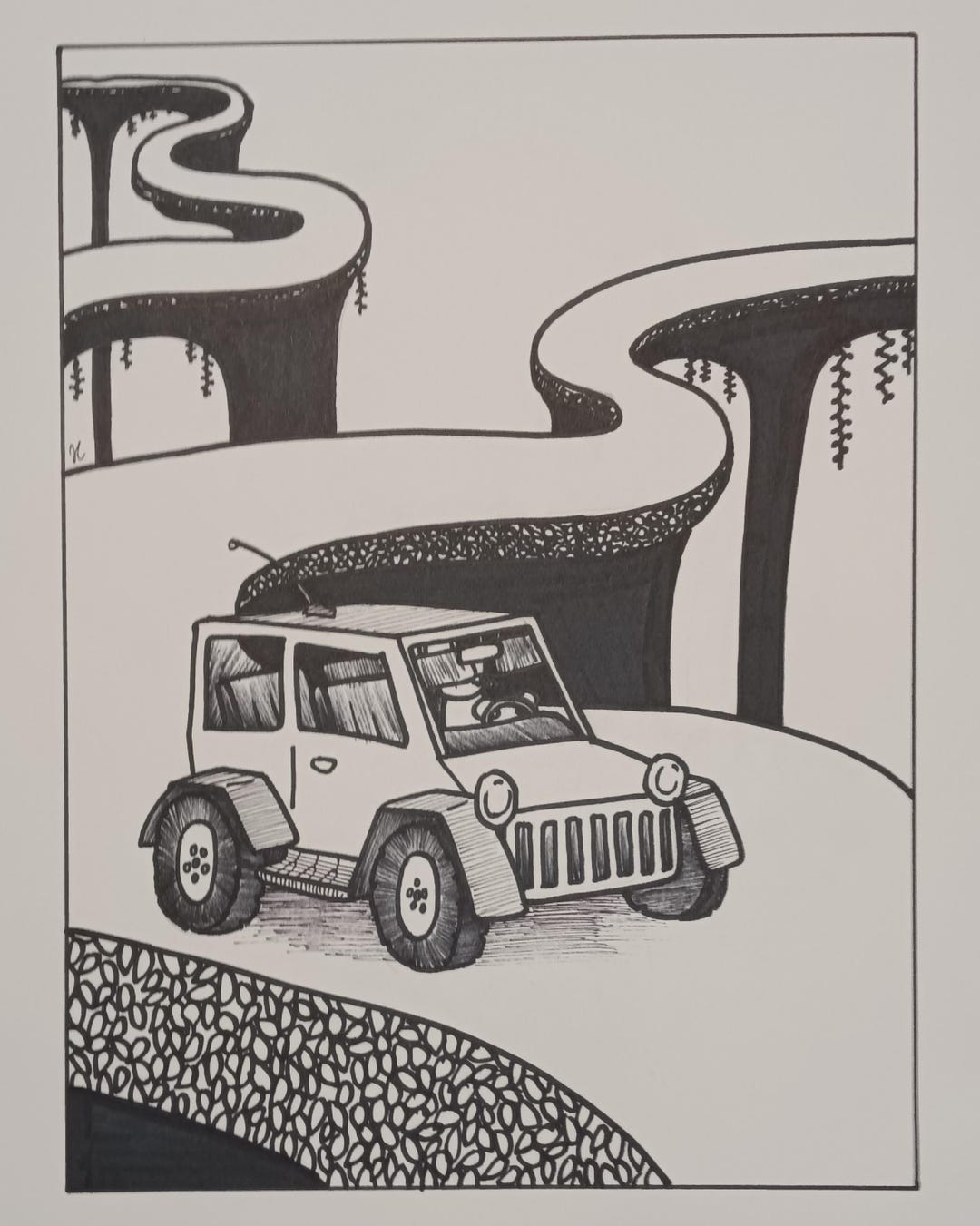 Original Ink | Winding Road Wall Art - Etsy