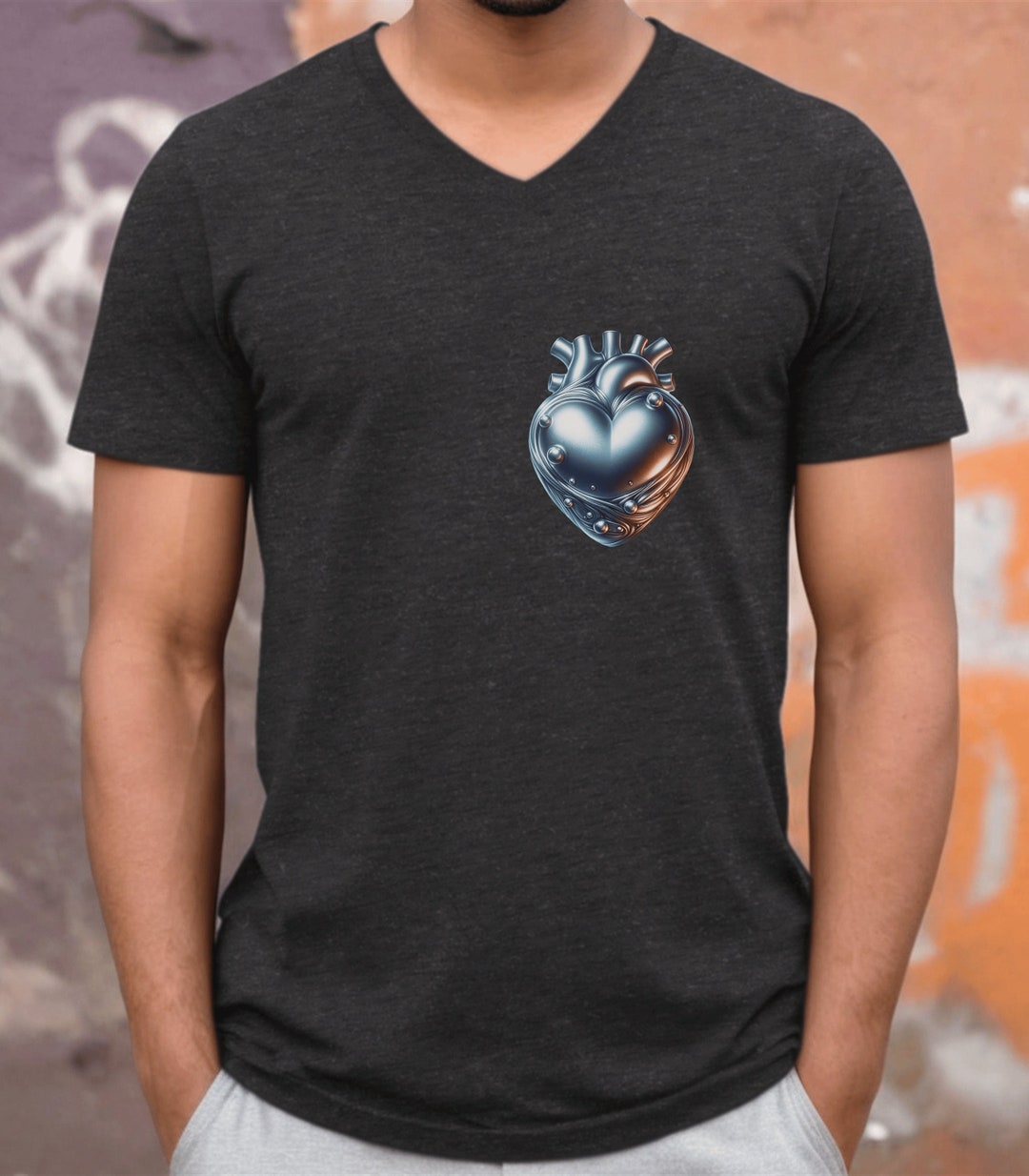 My Metal Heart V-neck T-shirt, Art, Metal, Veins, Artery, Aorta, Ventricles, Atrium Unisex ...