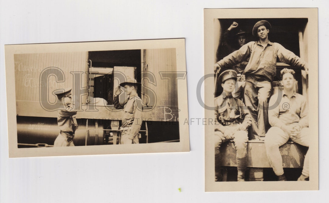 Set of 2 Vintage Military Photos From the Early 1900s WWI New Soldiers ...
