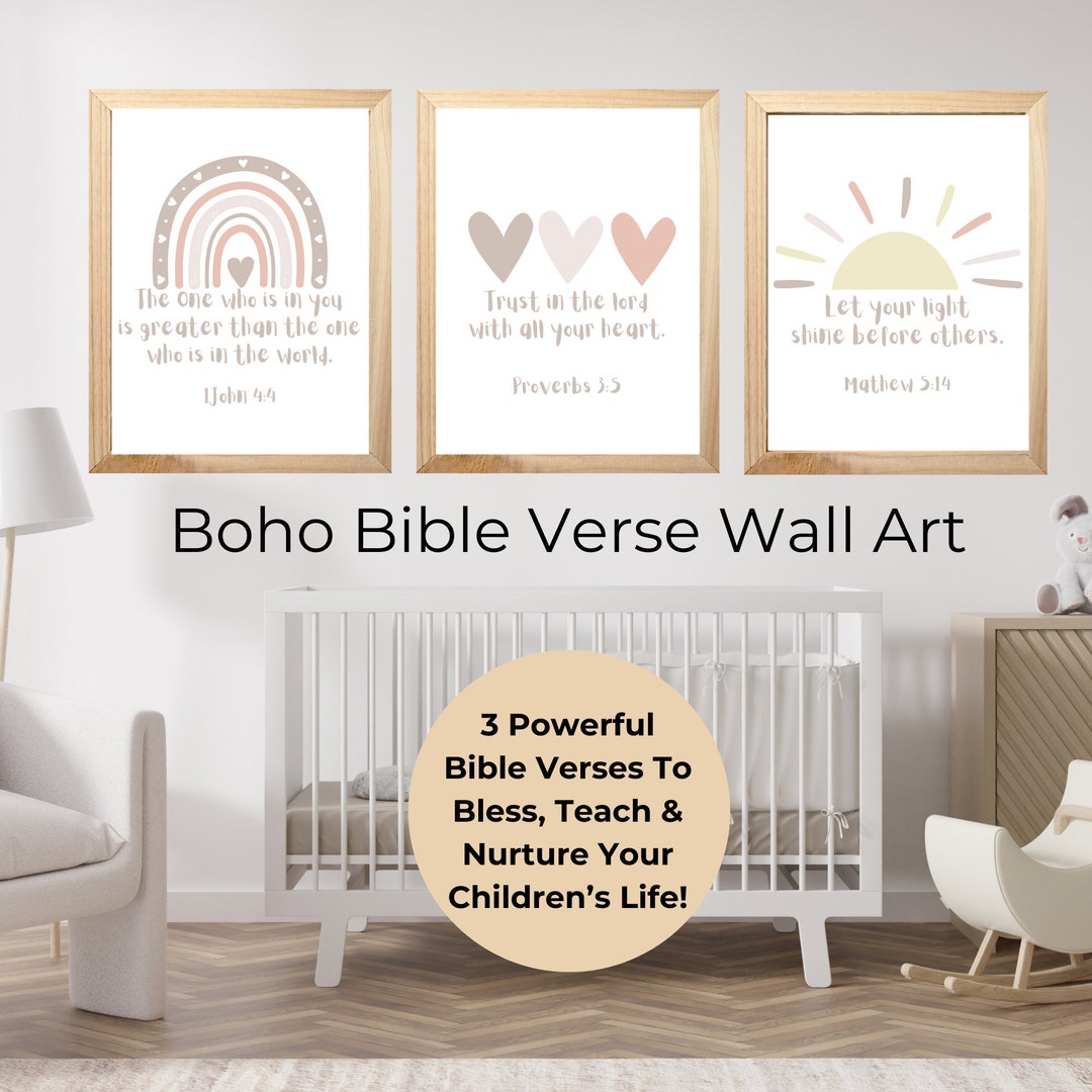 Christian Nursery Artwork, Bible Verse Wall Art Proverbs, Christian ...