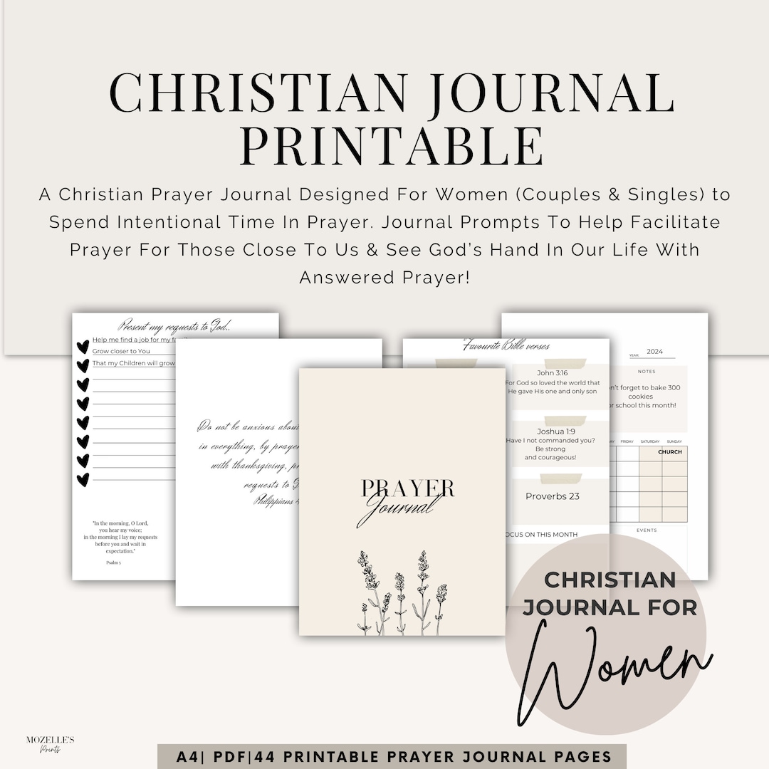Christian Journal Printable, Printable Prayer Journal, Christian ...