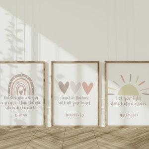 Boho Bible Verse Prints Bible Verse Wall Art for Girls Bible Verse Wall ...