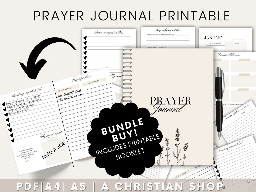 Printable Prayer Journal Pages Answered Prayer Journal Prayer Journal ...
