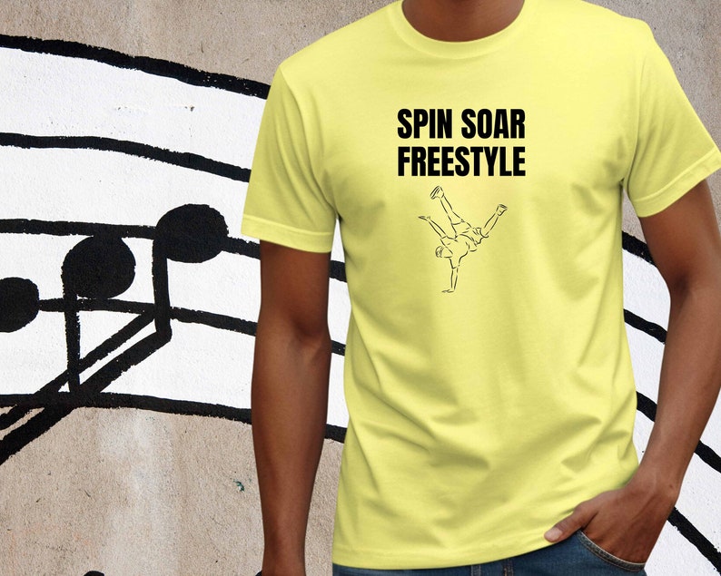 Hip Hop Handstand Shirt With Spin Soar Freestyle Print, Men's Urban ...