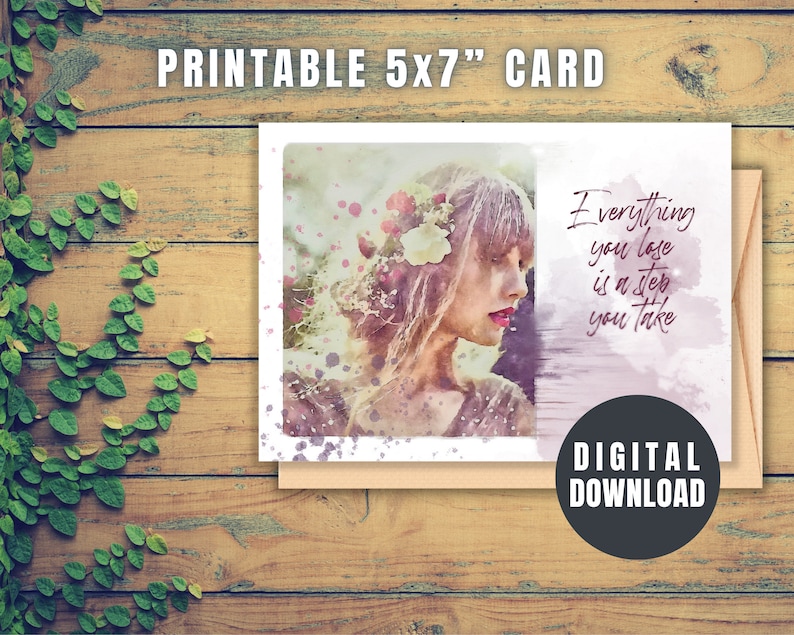 Printable Taylor Swift 5x7 Greeting Card Youre on Your Own Kid ...