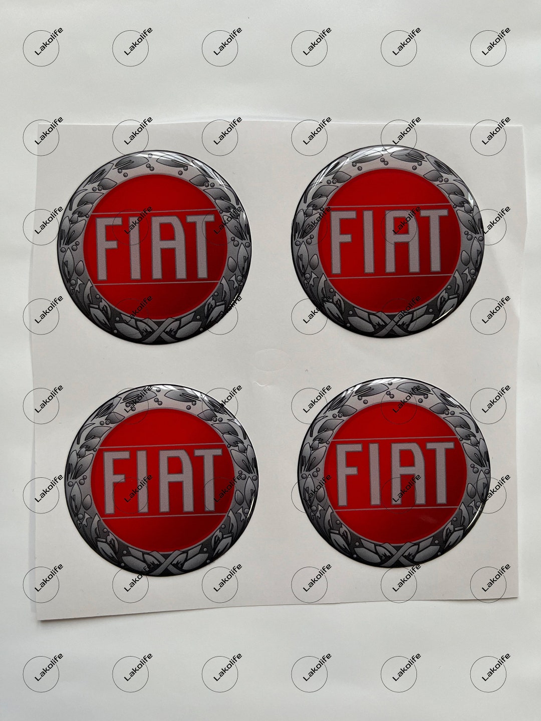 Set of 4 Handmade Emblems Fiat Decals Center Wheel Cap Stickers ...