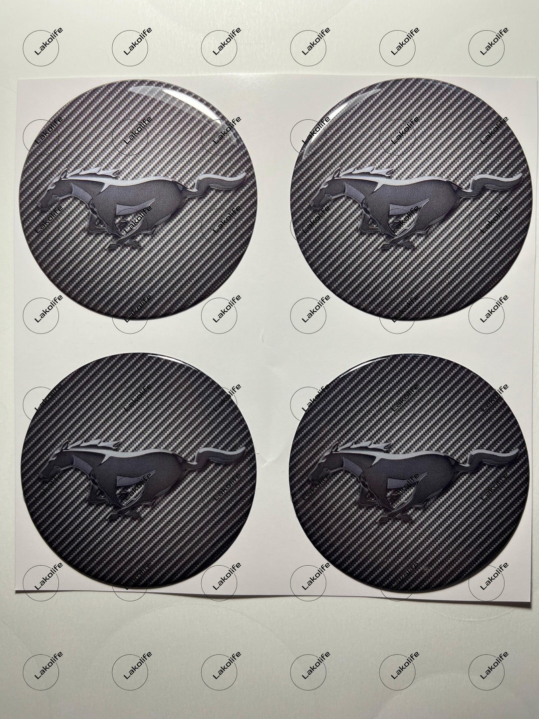 Set of 4 Handmade Emblems Mustang Decals Center Wheel Cap Stickers ...