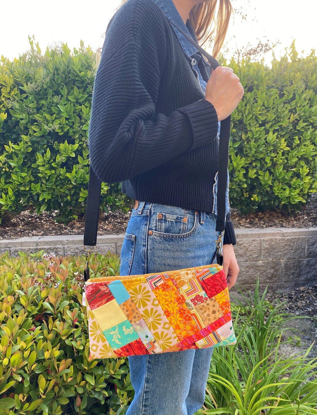 Quilted CROSS BODY BAG. This Bag is Made From Quilt Scraps and Will ...