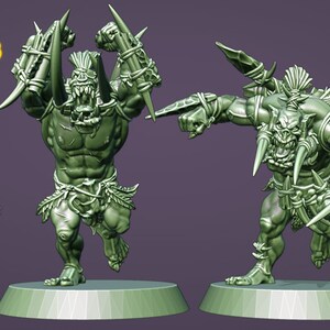 Savage Orc Team With Star Player, Big Guy for Fantasy Football 3D ...
