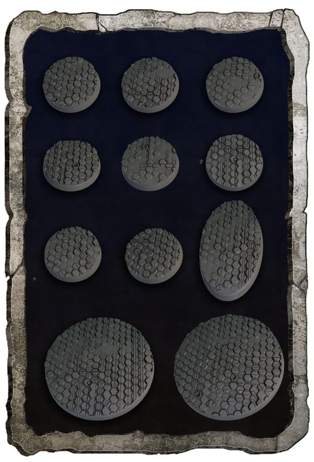 Futuristic Hex Grid Bases for Miniatures Wargame Warhammer Resin 3D ...
