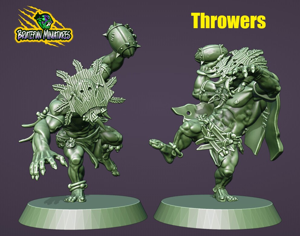 Savage Orc Team With Star Player, Big Guy for Fantasy Football 3D ...