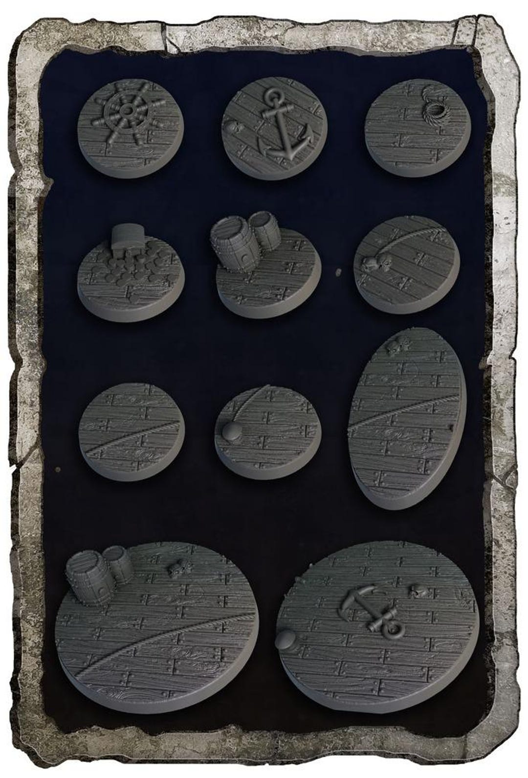 Pirate Ship Bases for Miniatures Wargame Warhammer Resin 3D Printed 12k ...