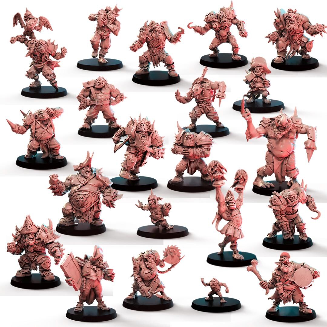 Stormcoast Marauders Orc Team for Fantasy Football 3D Printed Resin 12k ...