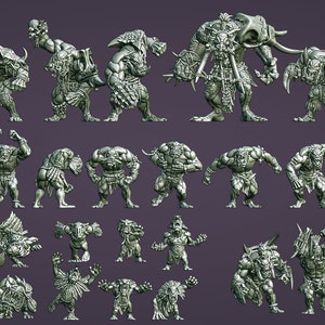 Savage Orc Team With Star Player, Big Guy for Fantasy Football 3D ...