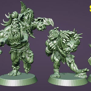 Savage Orc Team With Star Player, Big Guy for Fantasy Football 3D ...