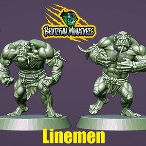 Savage Orc Team With Star Player, Big Guy for Fantasy Football 3D ...