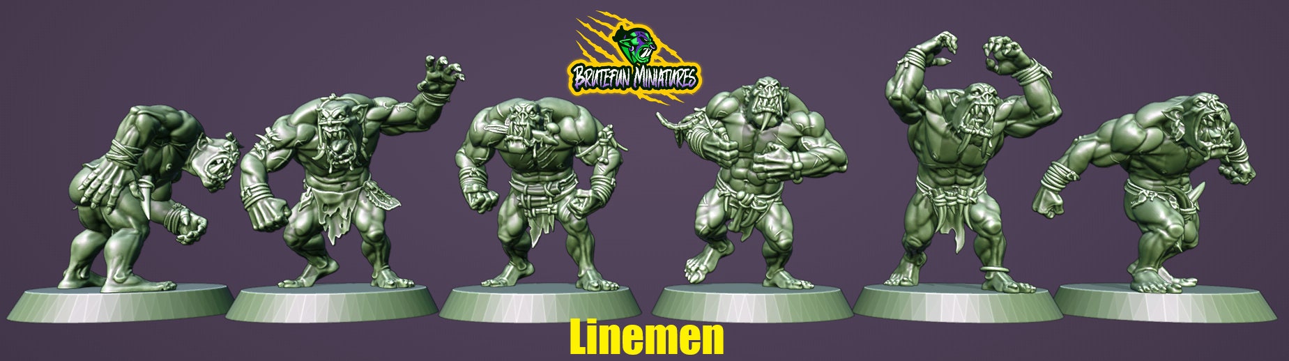 Savage Orc Team With Star Player, Big Guy for Fantasy Football 3D ...