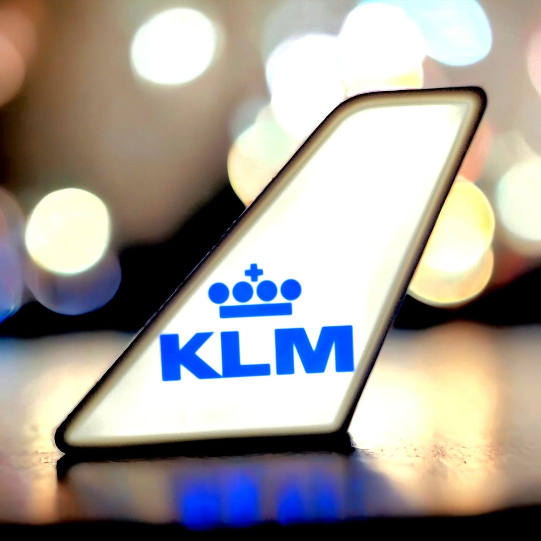 KLM Royal Dutch Airlines LED Tail Fin Sign – Aviation Decor, Pilot Gift ...