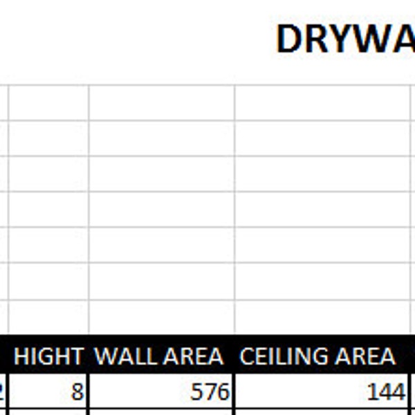 Material Takeoff Excel Template - Etsy