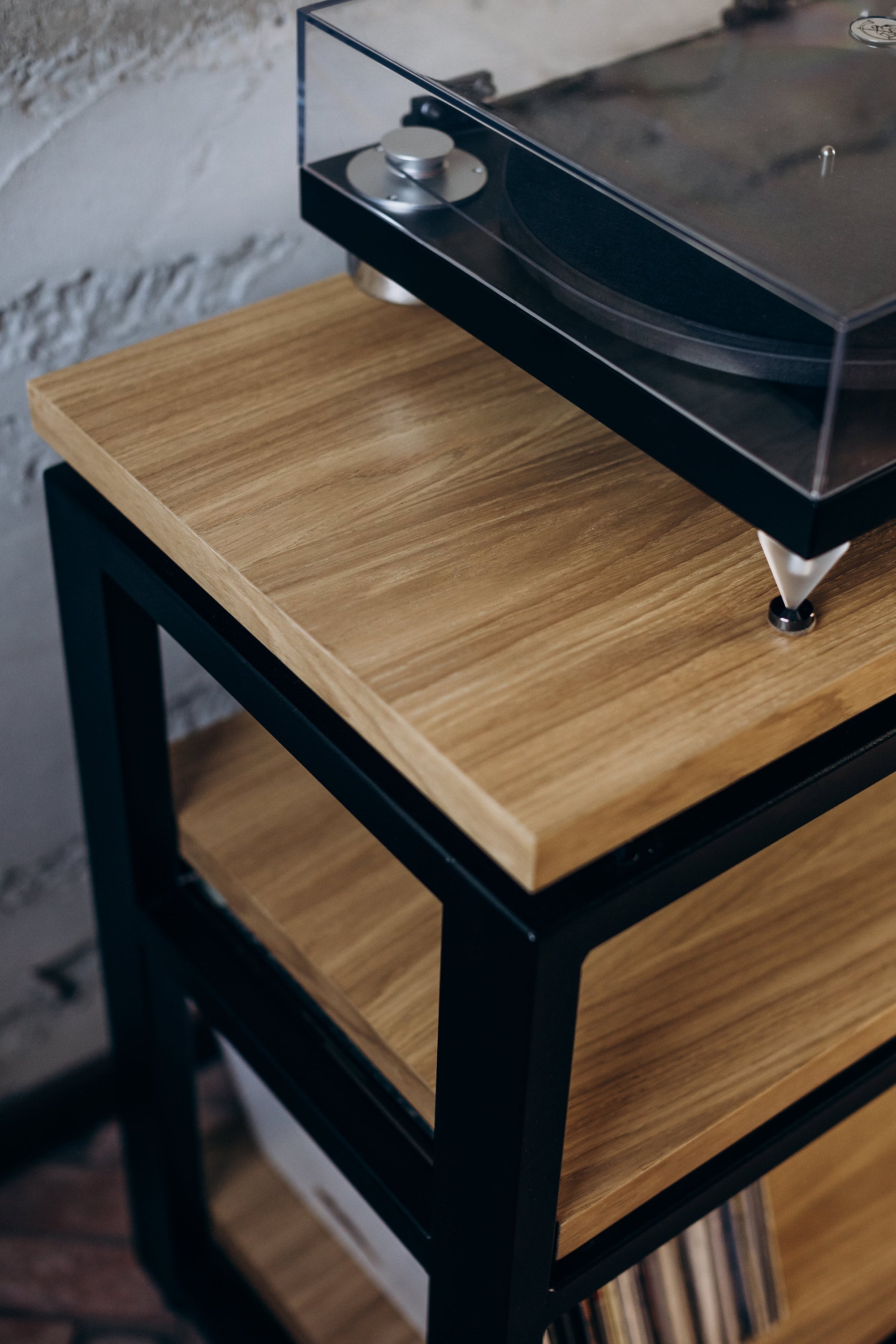 Hifi Audio Rack Cabinet Wood and Metal Construction for Turntable ...