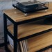 Hifi Audio Rack Cabinet Wood and Metal Construction for Turntable ...