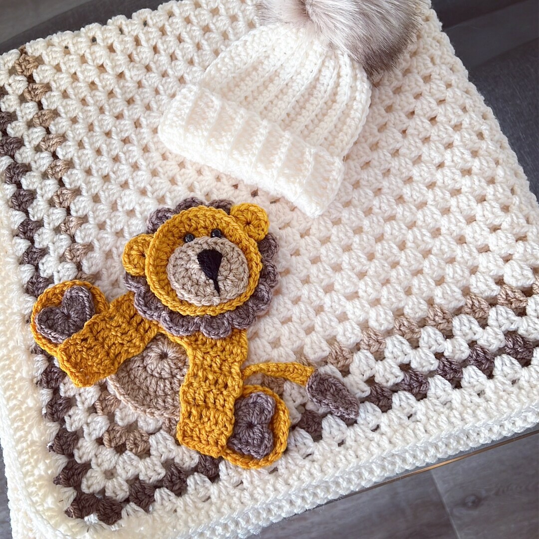 Crochet Baby Blanket | Lion Baby Blanket | Handmade Baby Blanket ...
