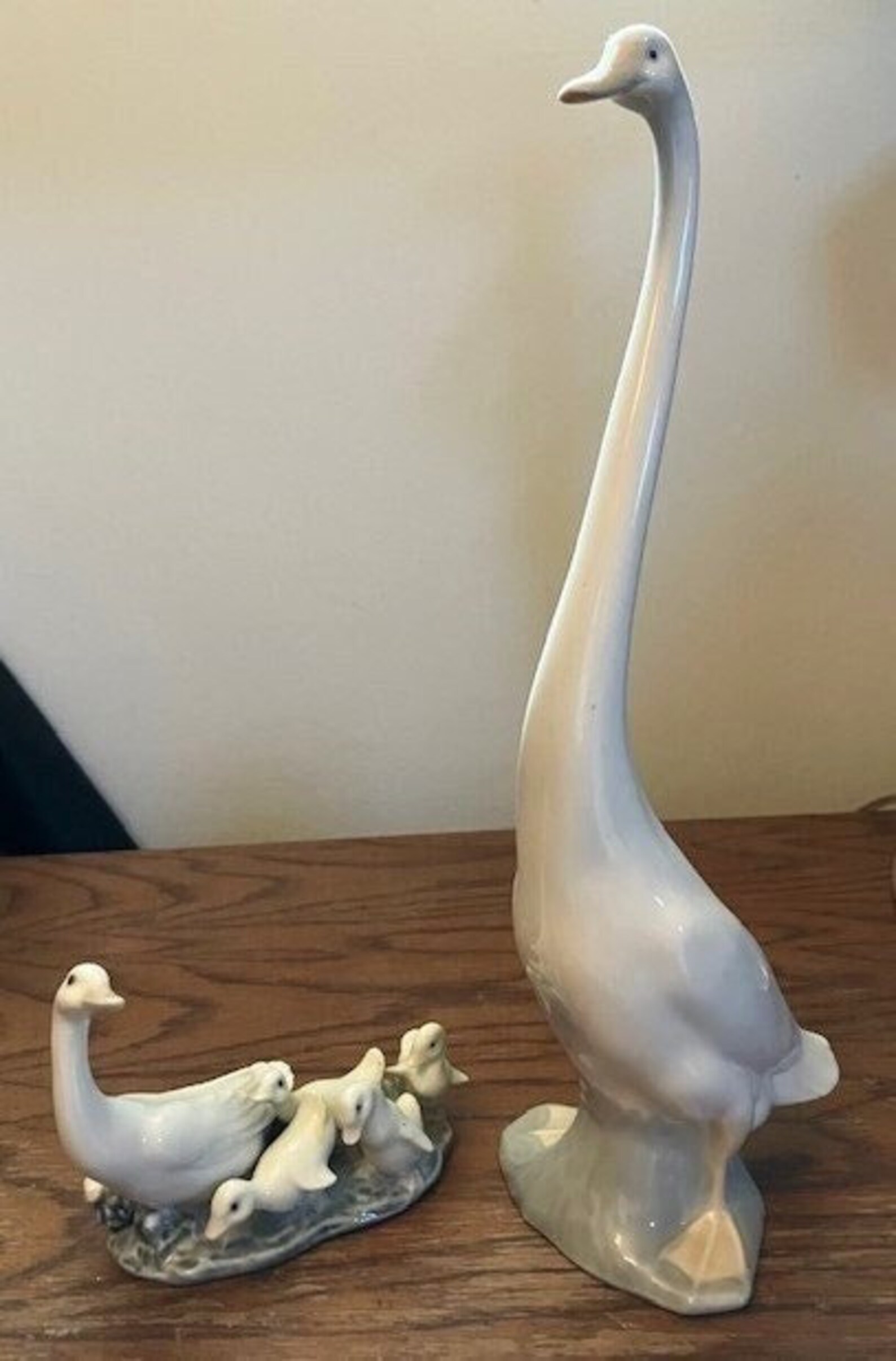 Lladro Long Neck Goose and Goose With Goslings Porcelain Figuines - Etsy