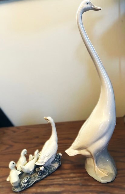 Lladro Long Neck Goose and Goose With Goslings Porcelain Figuines - Etsy