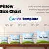 Pillow Mockup Size Chart Pillow Canva Template Drag and Drop Mockups ...